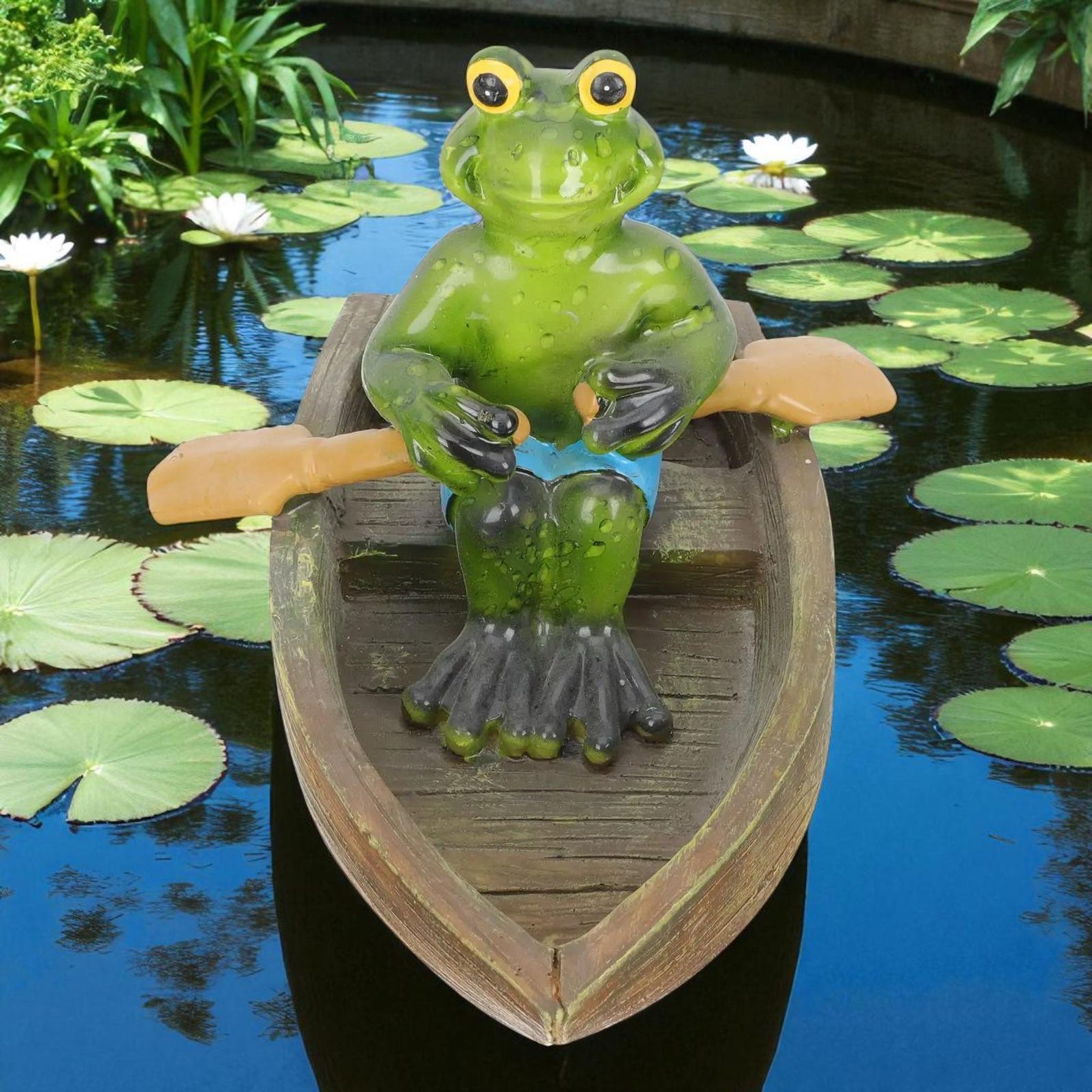 Creative Frog Figurines – Resin Pool and Pond Decor Garden Statue ...