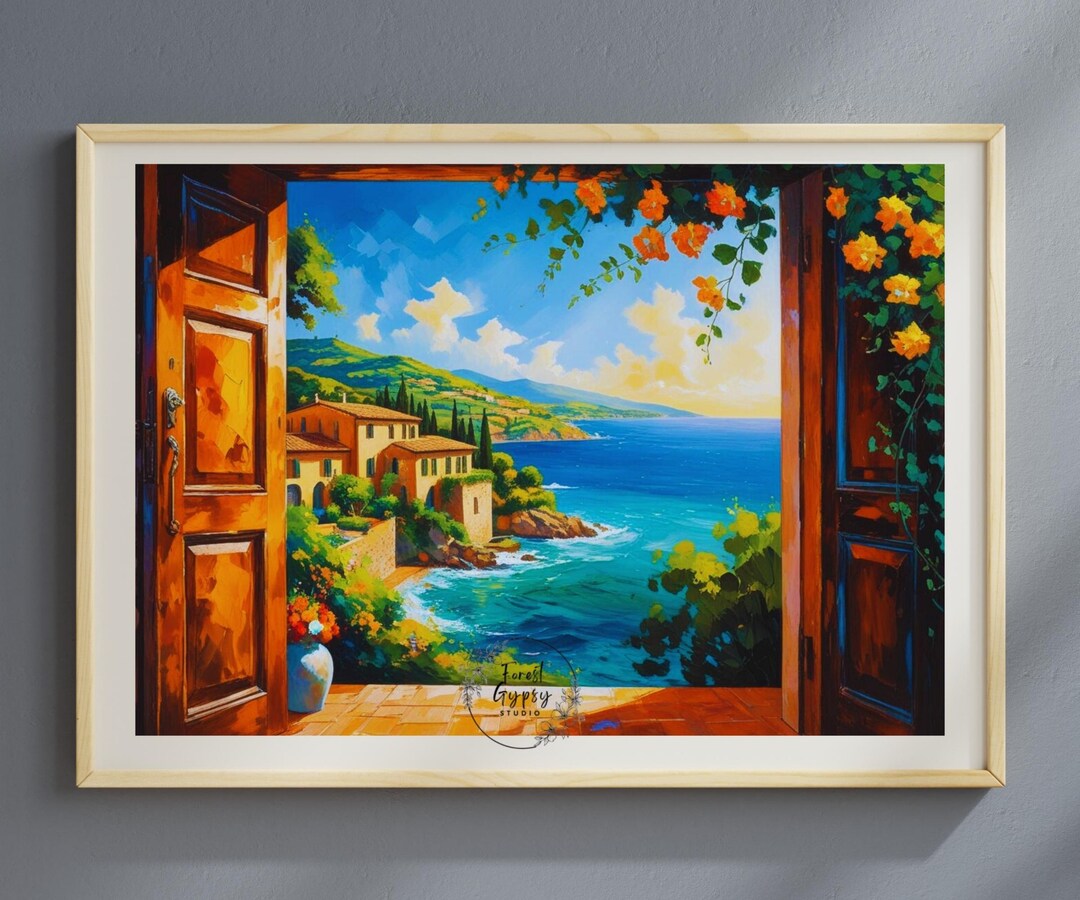 Tuscan Villa Window View Print: Italian Landscape Art (digital Download ...