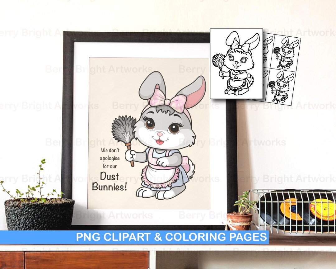 Housewife Dust Bunny Clipart PNG Gift for Mom, Homeware Decor ...
