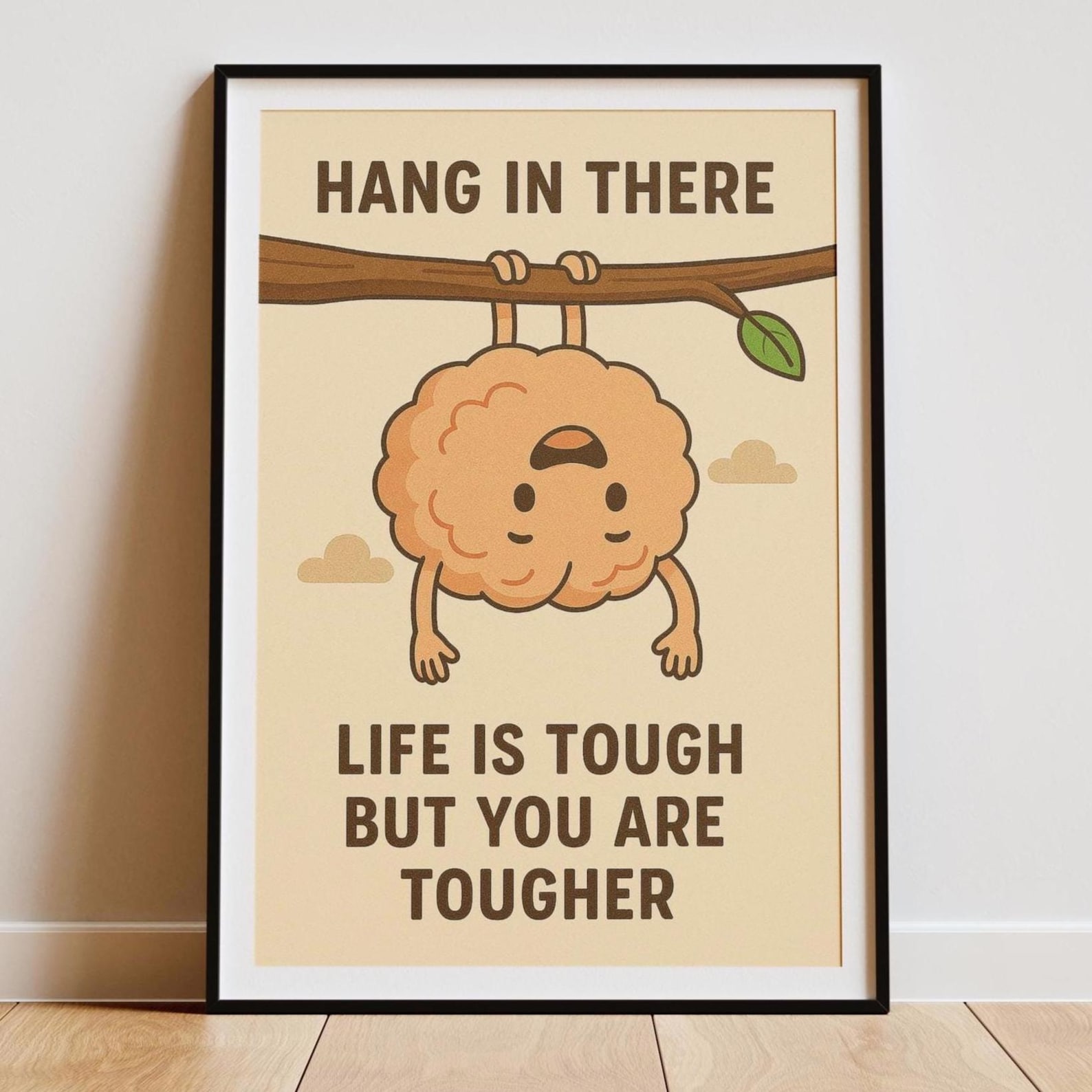 Hang in There Brain Art Digital Print - Cute Motivational Wall Decor ...