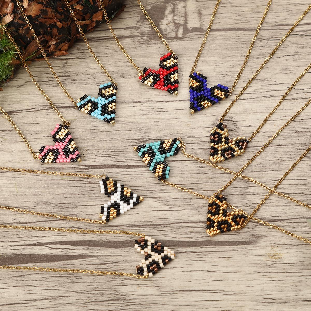 Leopard Heart Seed Bead Necklace: Miyuki Delica Wild Love Pendant - Etsy