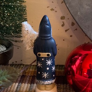 Folk Art Chalkware Mini Belsnickle Santa From Chocolate Mold Dark Blue ...