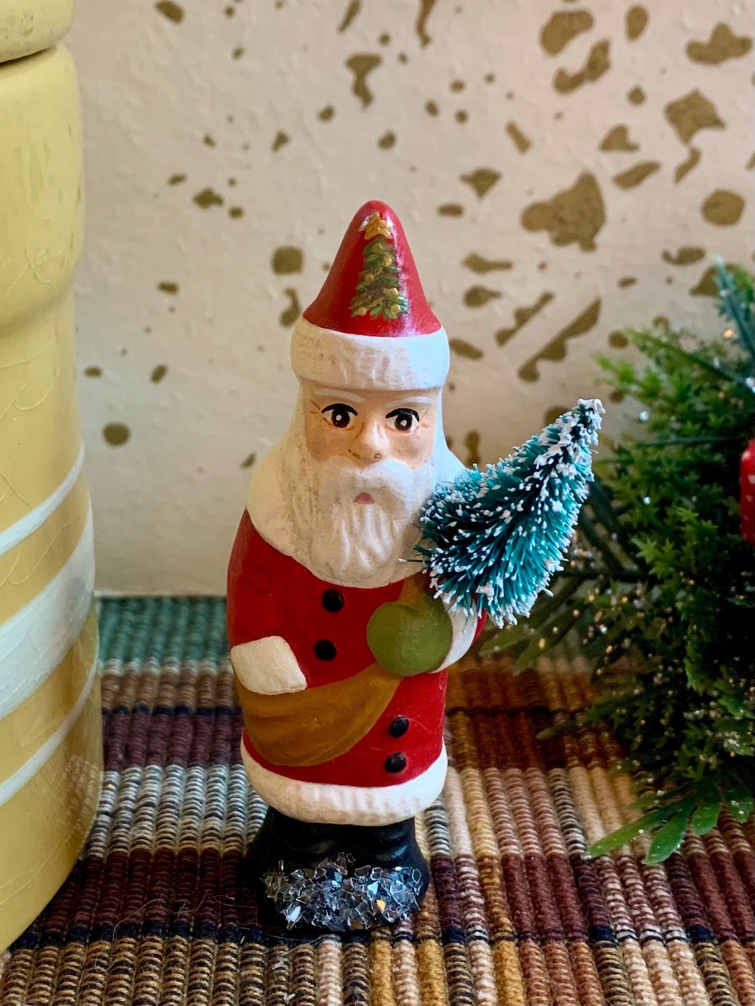 Folk Art Chalkware Mini Belsnickle Santa From Chocolate Mold Santa Red ...