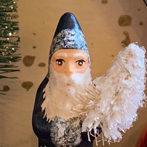 Folk Art Chalkware Mini Belsnickle Santa From Chocolate Mold Dark Blue ...