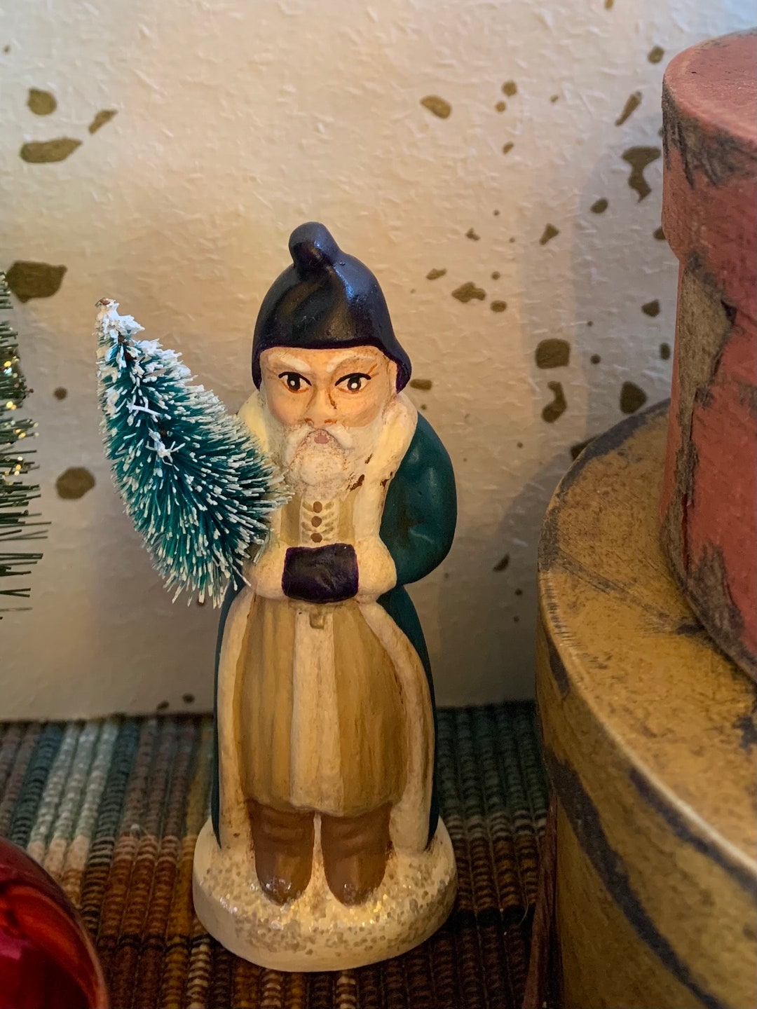 Folk Art Chalkware Belsnickle Santa From Chocolate Mold Bishop Santa ...