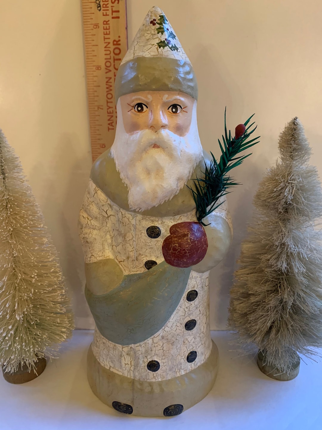 Large Chalkware Santa From Chocolate Mold With Bag White - Etsy