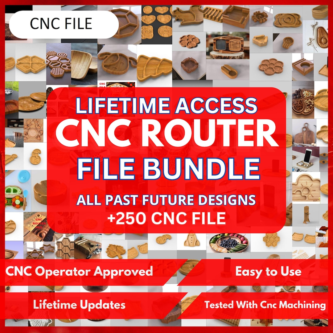250+ CNC Router Files Bundle – Serving Plates, Cutting Boards, Trays ...