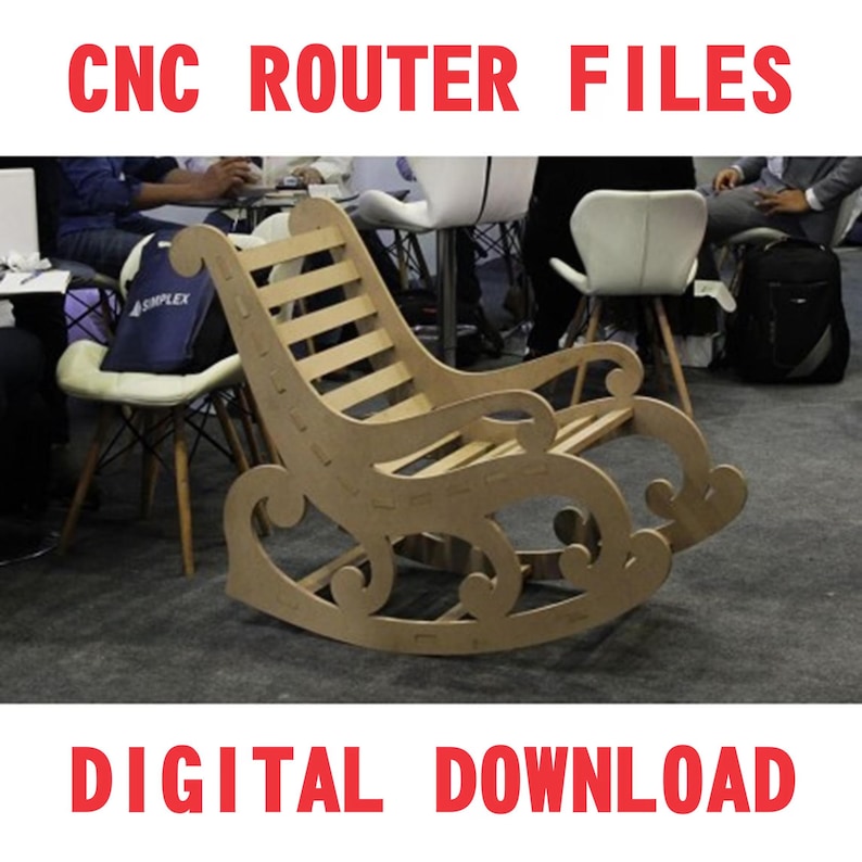 Wooden Rocking Chair CNC Cutting File: SVG, DXF, Vcarve (instant ...