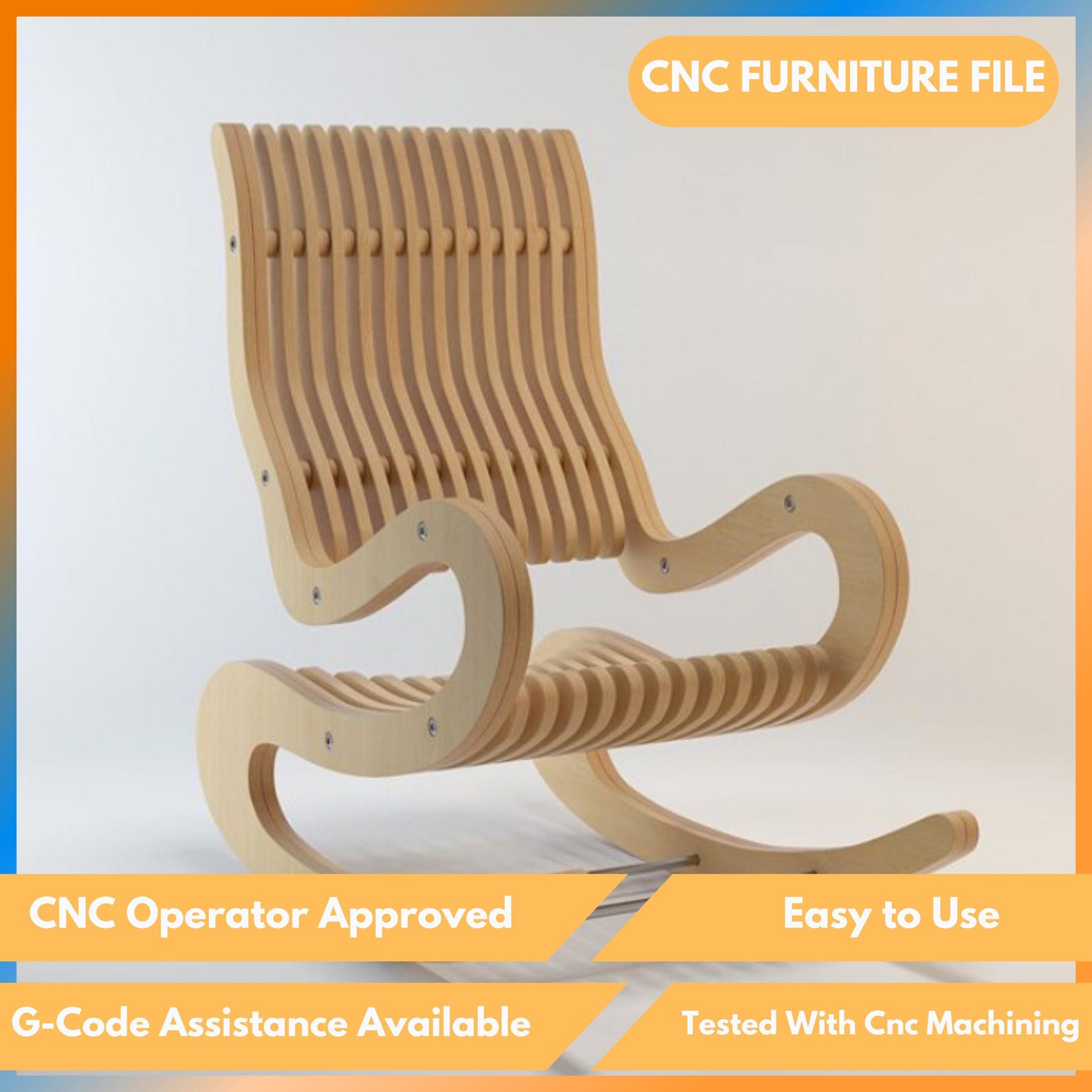 Laser Cut Rocking Chair CNC Plan: SVG, DXF, Vcarve Files - Etsy