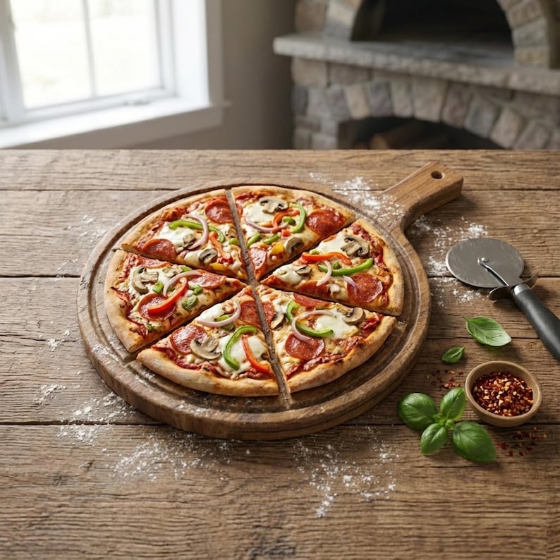 Pizza Plate Cnc Router Files –pizza Serving Tray Premium Wood Router ...