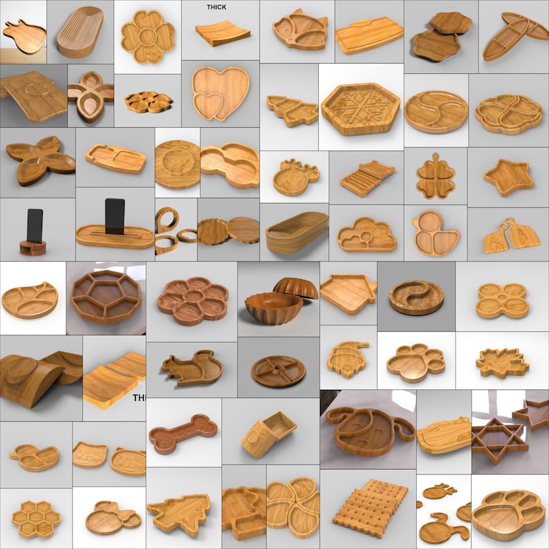 250+ CNC Router Files Bundle – Serving Plates, Cutting Boards, Trays ...