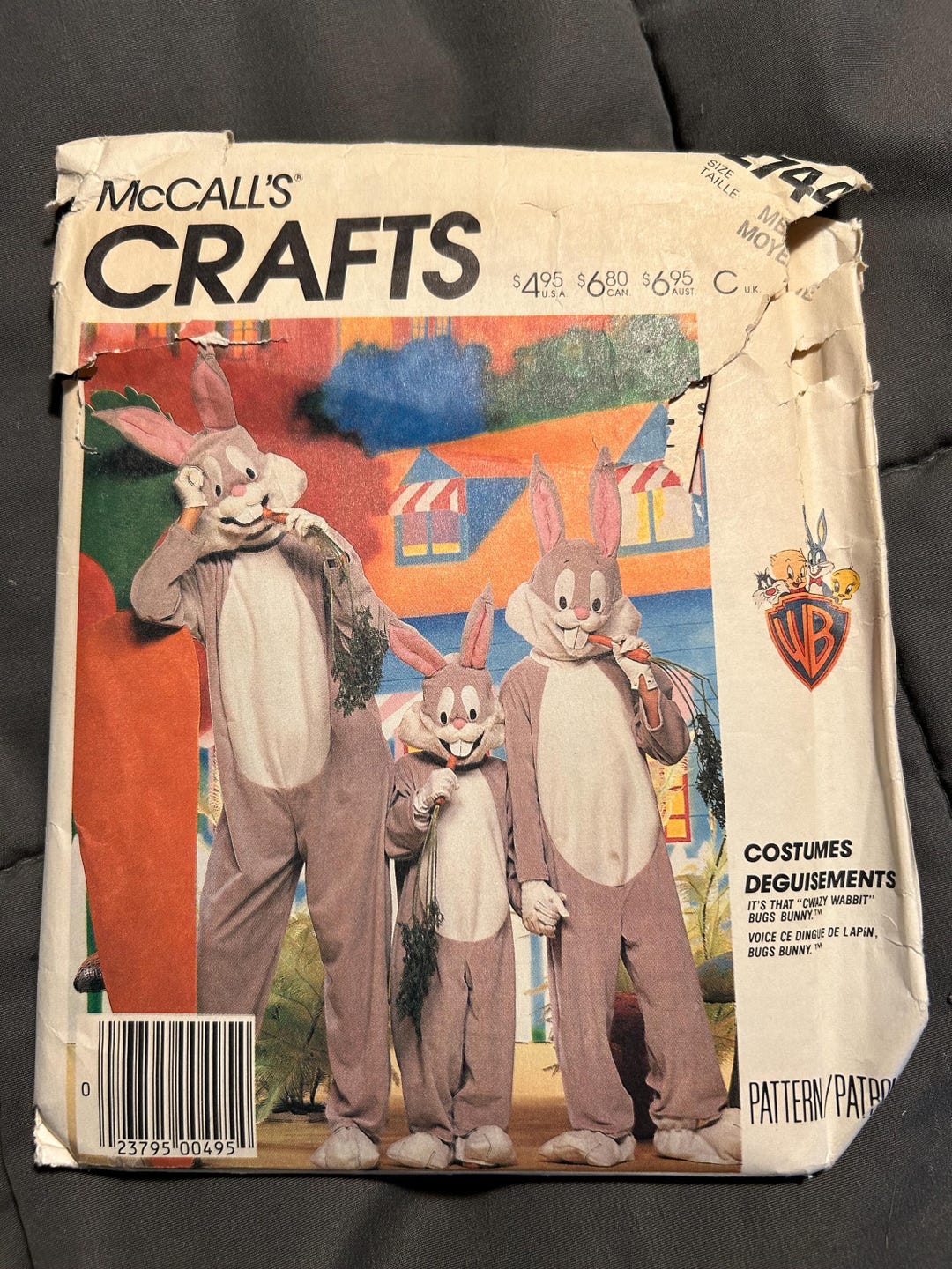 Bugs Bunny Costume Sewing Pattern Vintage 1986 - Etsy