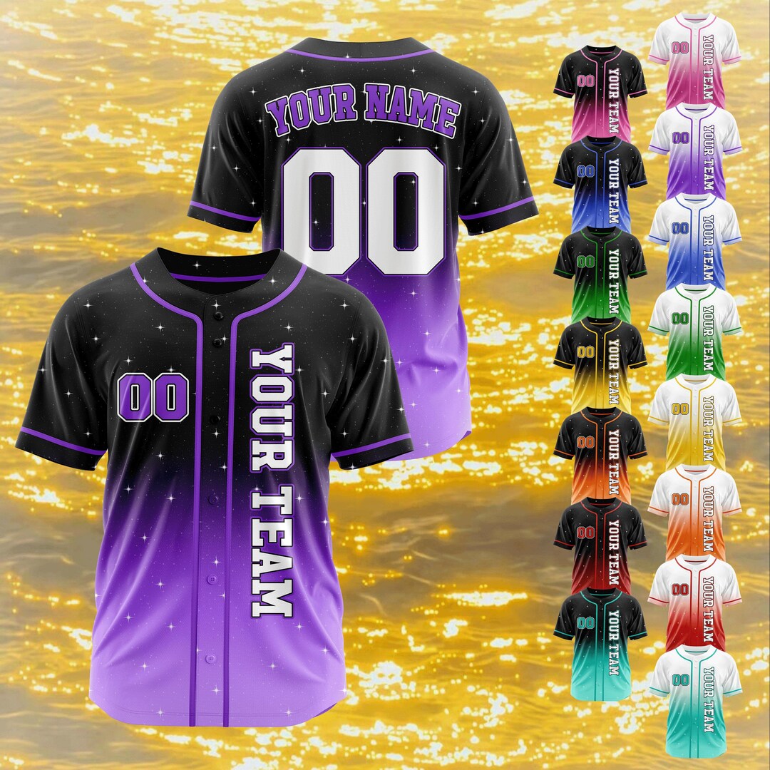 Custom Glitter Baseball Jersey Personalized Print or Stitch Team Name ...