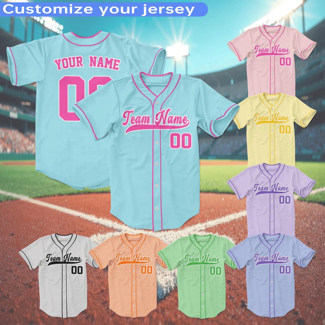 Custom Baseball Jersey Personalized Embroidery Name Number Logo ...