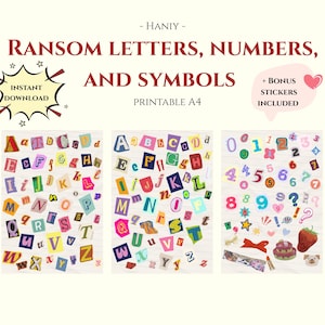 Printable RANSOM NOTE Letters & Numbers Bundle. Magazine Letter Cutouts ...