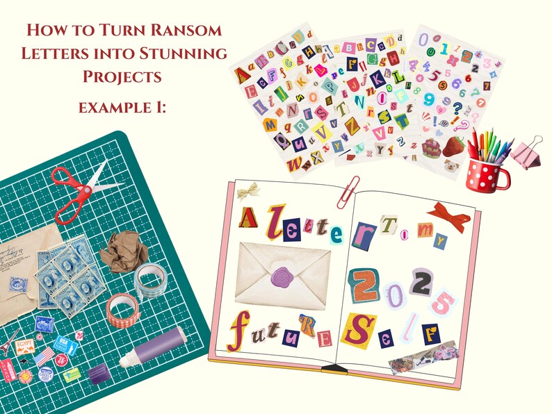 Printable RANSOM NOTE Letters & Numbers Bundle. Magazine Letter Cutouts ...