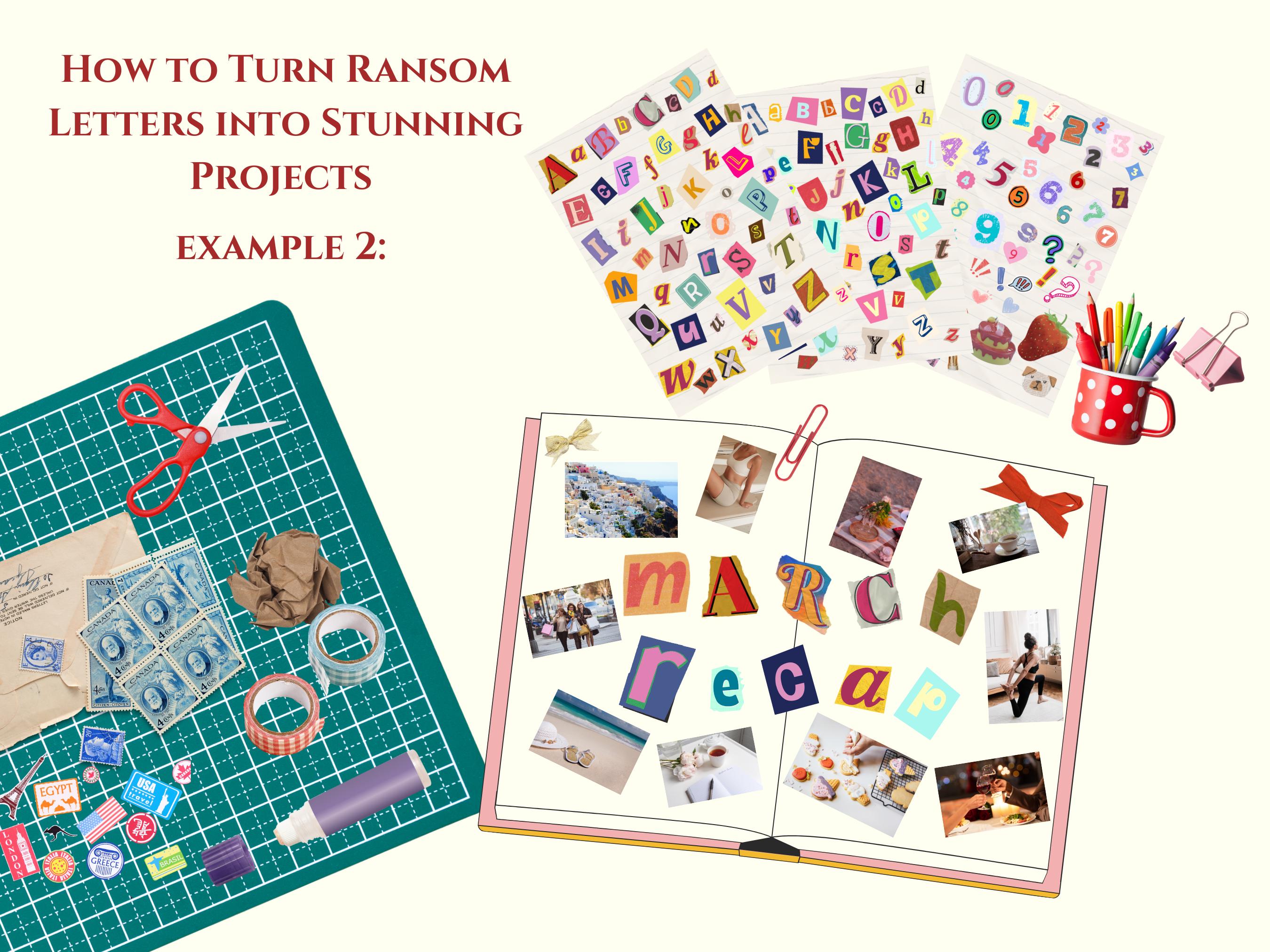 Printable RANSOM NOTE Letters & Numbers Bundle. Magazine Letter Cutouts ...