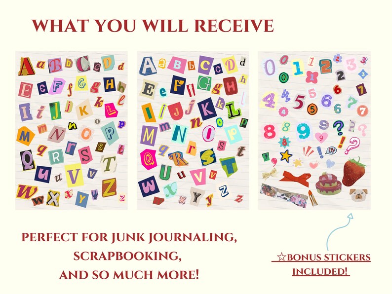 Printable RANSOM NOTE Letters & Numbers Bundle. Magazine Letter Cutouts ...