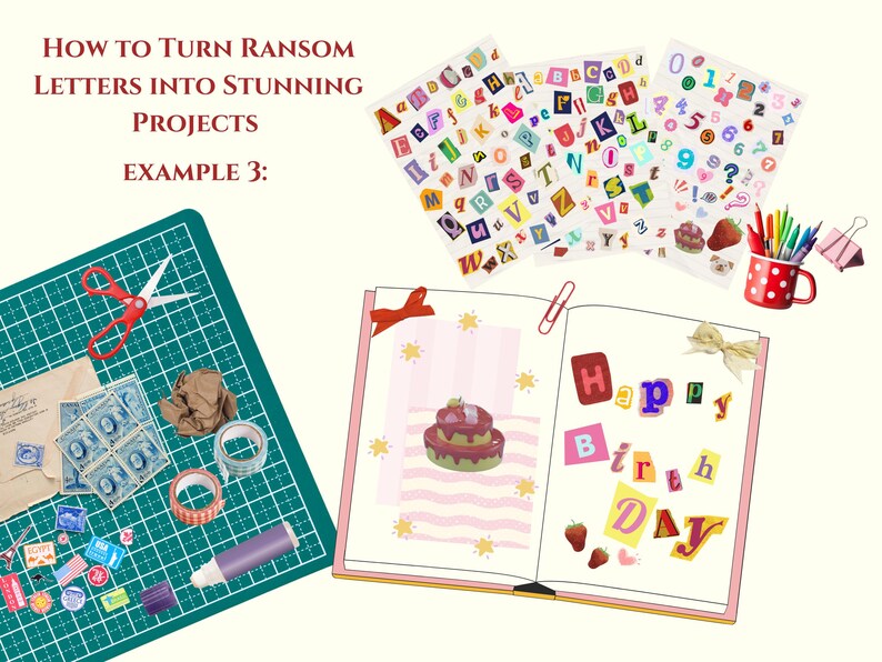 Printable RANSOM NOTE Letters & Numbers Bundle. Magazine Letter Cutouts ...