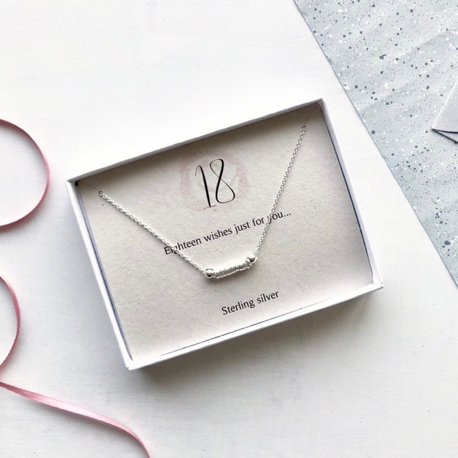 Special 18th Birthday Necklace Featuring 18 Sterling Silver | Etsy