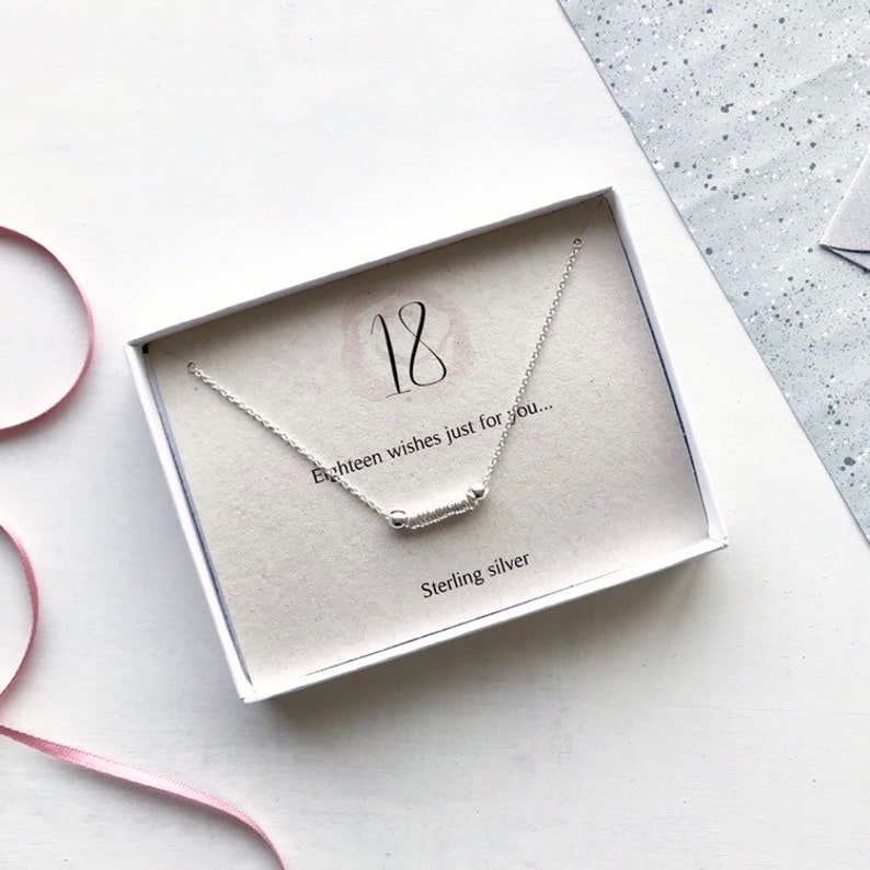 Special 18th Birthday necklace featuring 18 sterling silver | Etsy