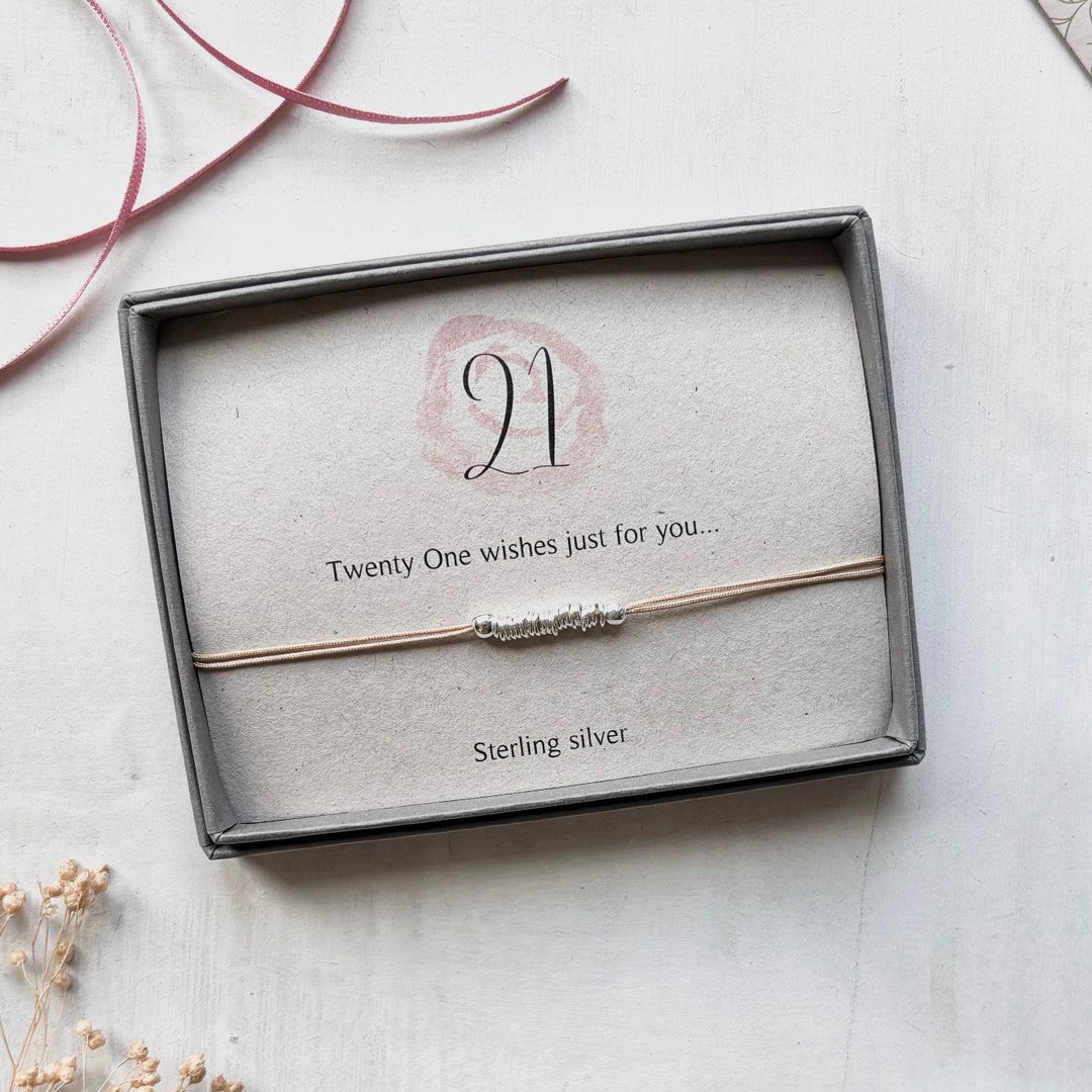Handmade Special 21st Birthday Charm Bracelet With Special Message ...