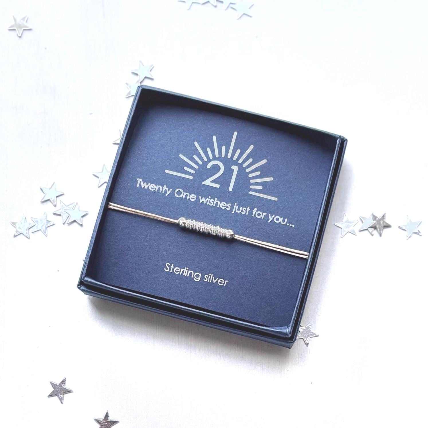 Handmade Special 21st Birthday Charm Bracelet With Special Message ...
