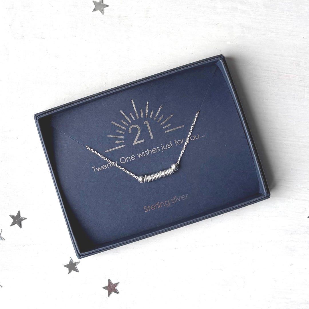 Special 21st Birthday Necklace Featuring 21 Sterling Silver Links on ...