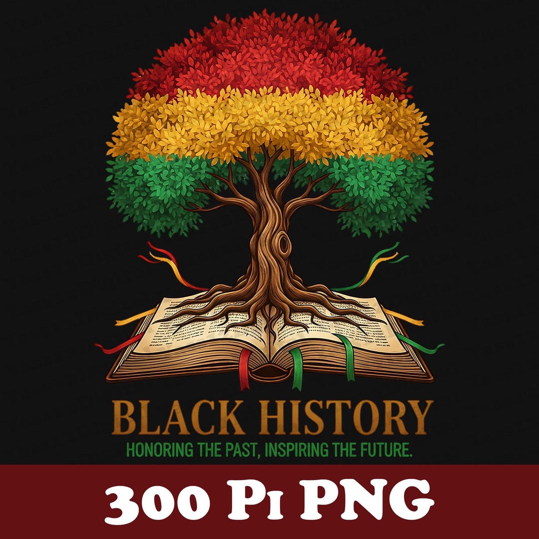 Black History Month Tree of Knowledge PNG - Juneteenth Design (digital ...