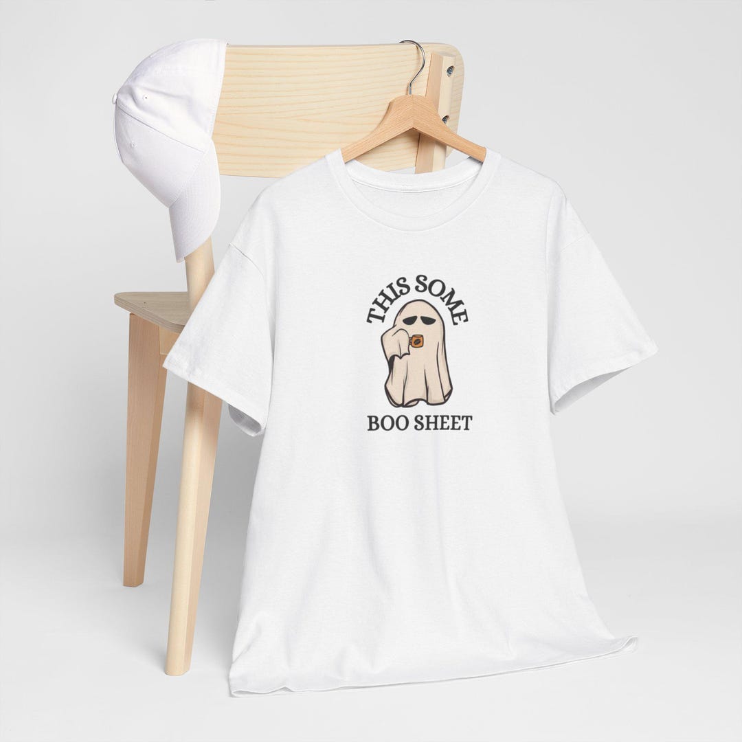 Funny Ghost Illustration Boo Sheet T-shirt | Halloween Cute Ghost Tee ...
