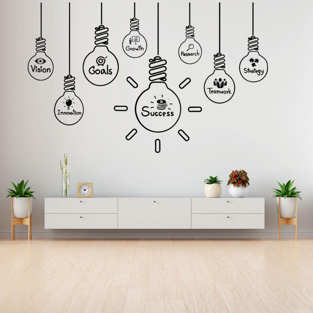 Motivational Light Bulb Wall Decals - Removable PVC Art Stickers With ...