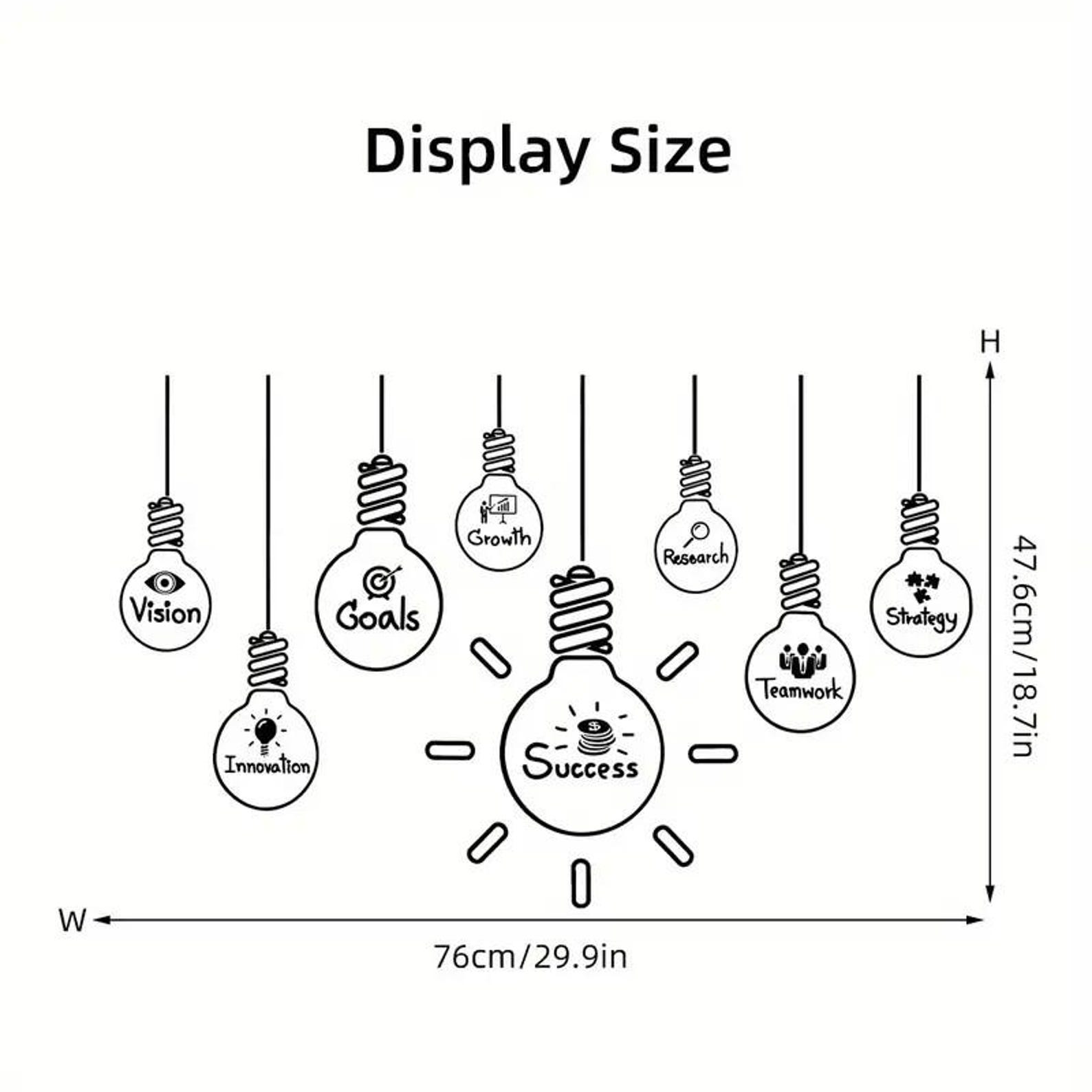 Motivational Light Bulb Wall Decals - Removable PVC Art Stickers With ...