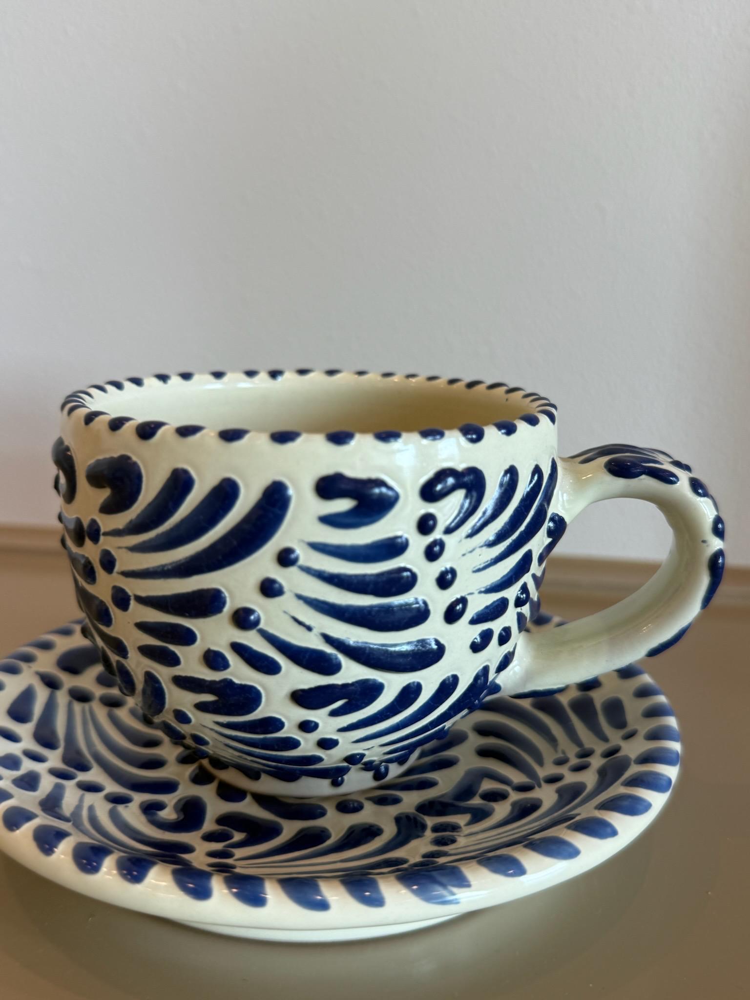 Hand Painted Mexican Talavera Coffee Mug Set - Etsy