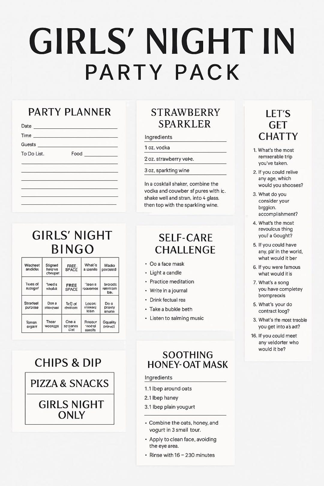 Girls Night Printable Party Pack - Etsy