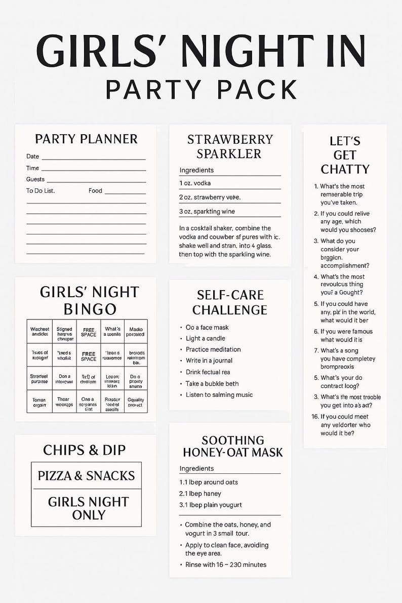 Girls Night Printable Party Pack - Etsy