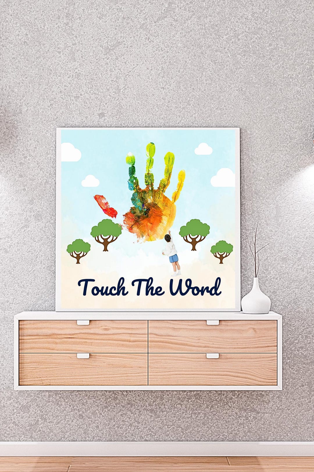 Colorful Handprint Wall Art | Inspirational Child Room Decor | Touch ...