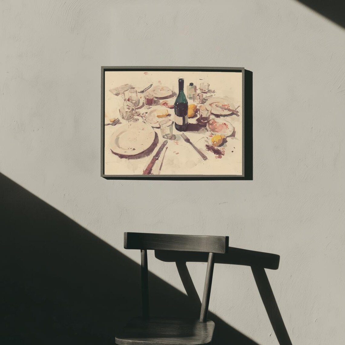 Dinner Party Art | Cozy Kitchen Wall Art | Dining Room Bar Cart Decor ...