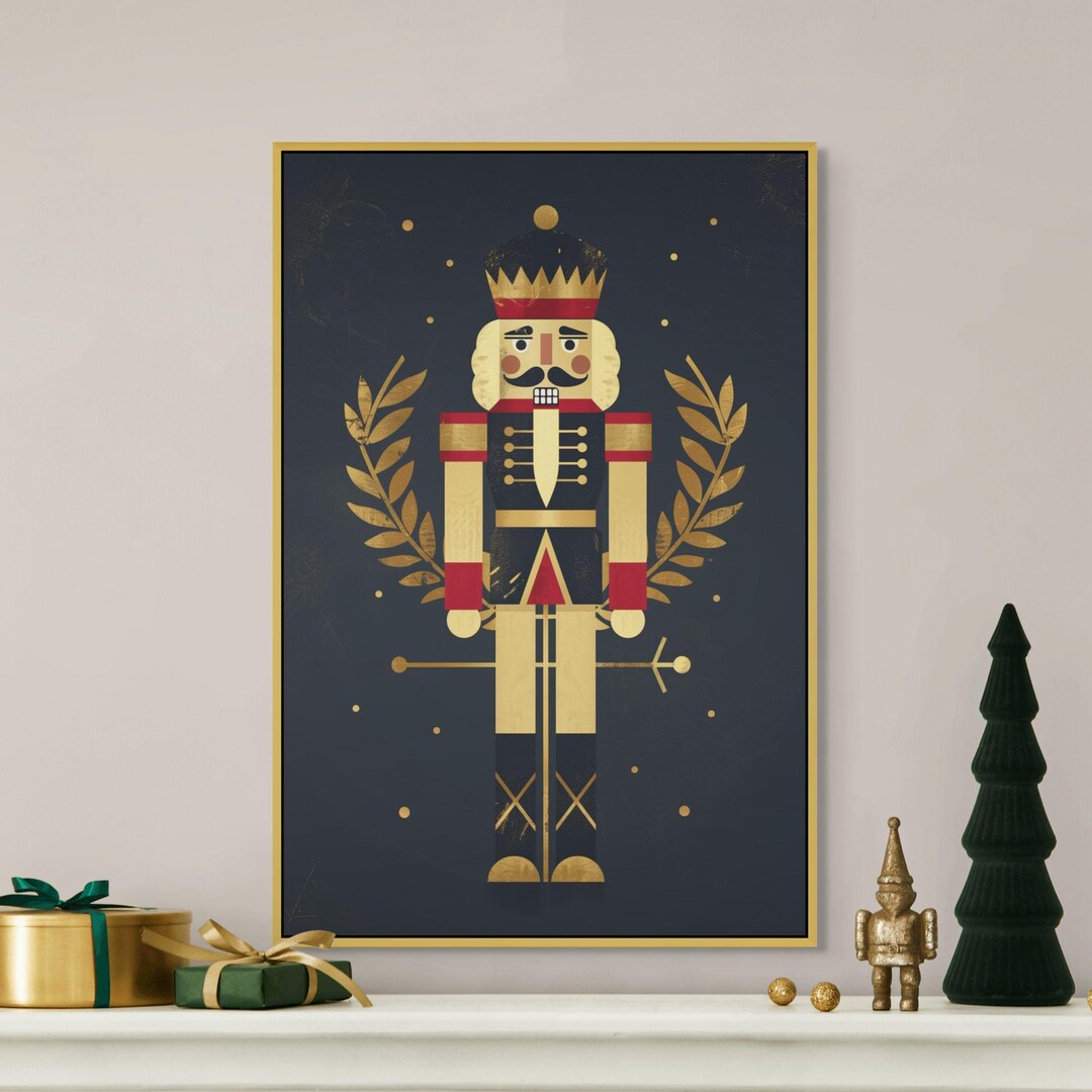 Elegant Nutcracker Canvas – Regal Tin Soldier Christmas Wall Art for ...