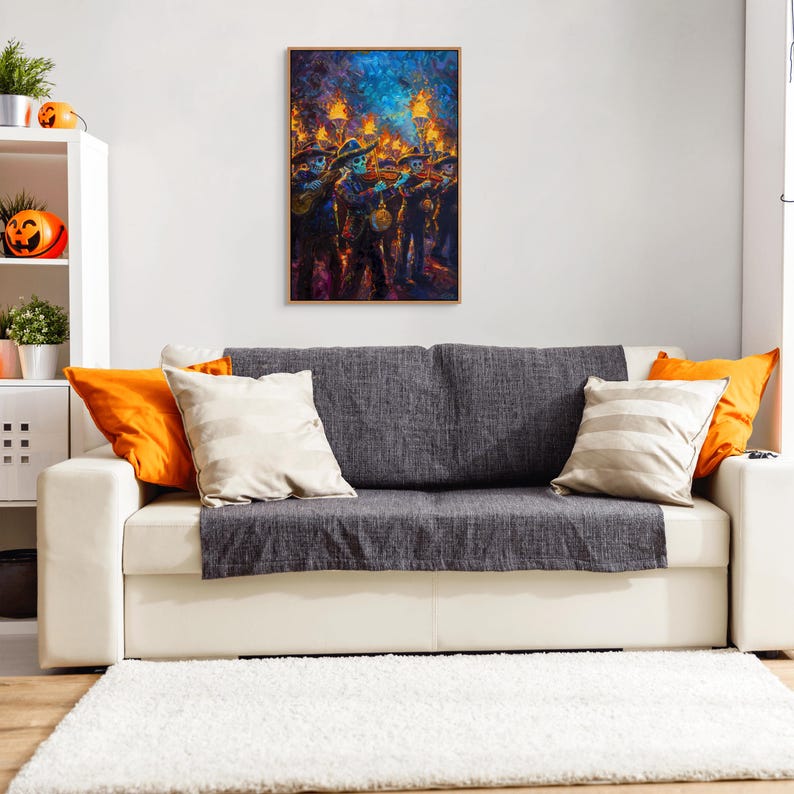 Day of the Dead Mariachi Skeleton Canvas Art – Mexican Folk Decor - Etsy