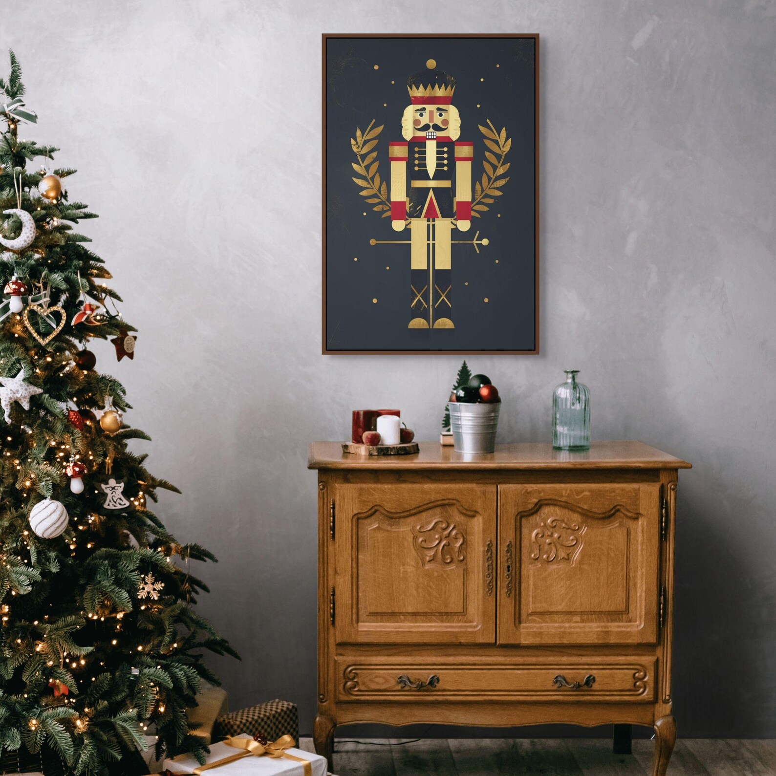 Elegant Nutcracker Canvas – Regal Tin Soldier Christmas Wall Art for ...