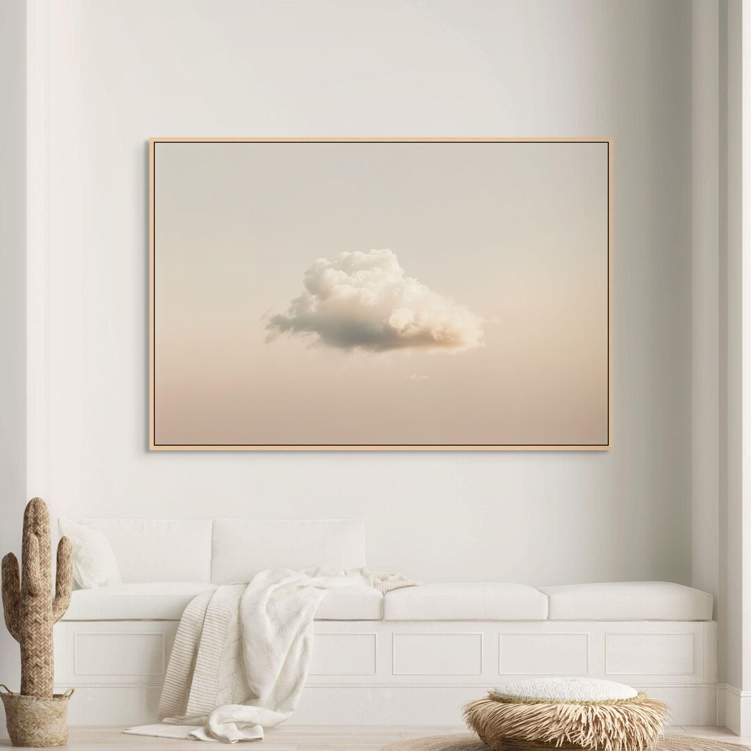 Soft Beige Cloud Canvas – Neutral Wall Art for Bedroom or Calm Living ...