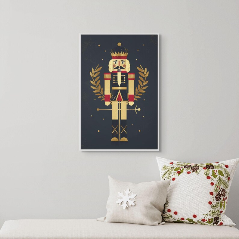 Elegant Nutcracker Canvas – Regal Tin Soldier Christmas Wall Art for ...