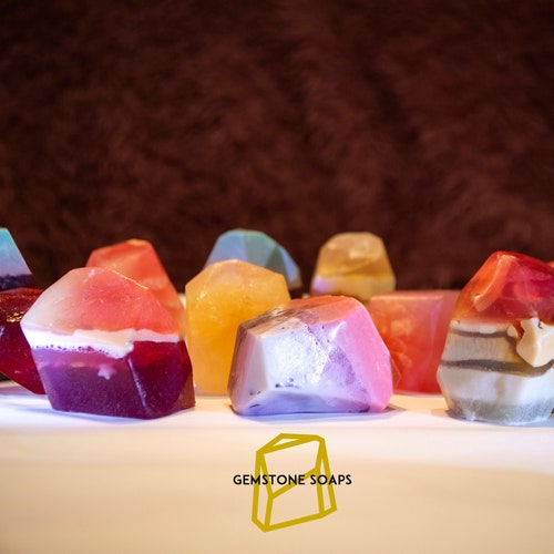 Gemstone Soaps Soap Rocks Soap Gems Fairy Crystals Gifts for - Etsy