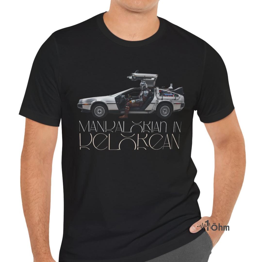 Mandalorian in Delorean Car Shirt Geeky Gift for Fan Star Wars Movie ...