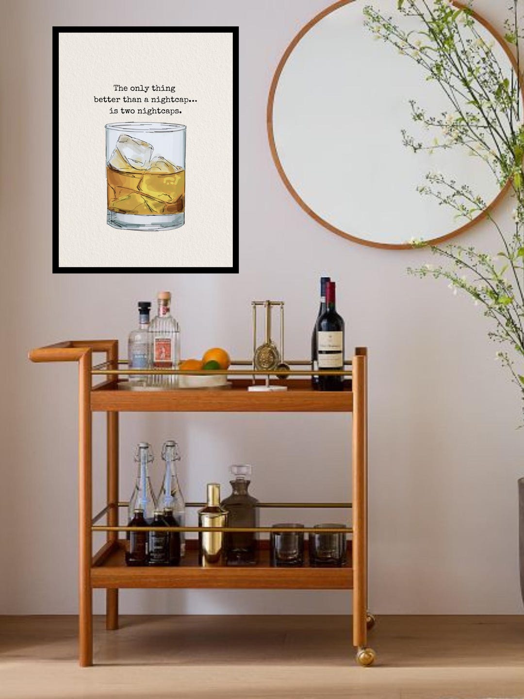 Whiskey Nightcap- Printable Wall Art - Instant Download - Etsy