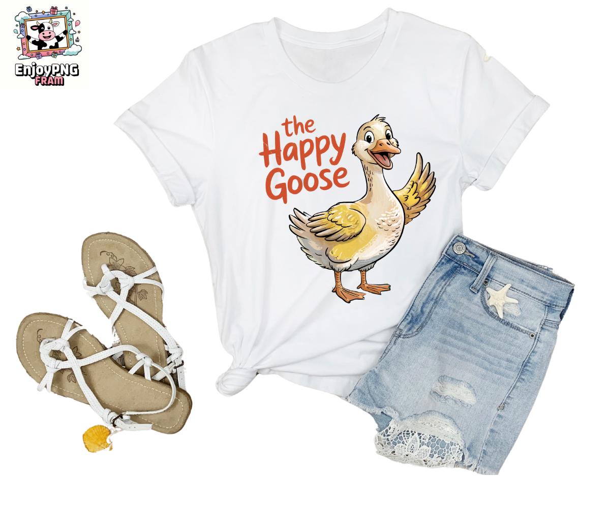 Goose Happy PNG Digital Download - Cute Goose Illustration for Crafts ...