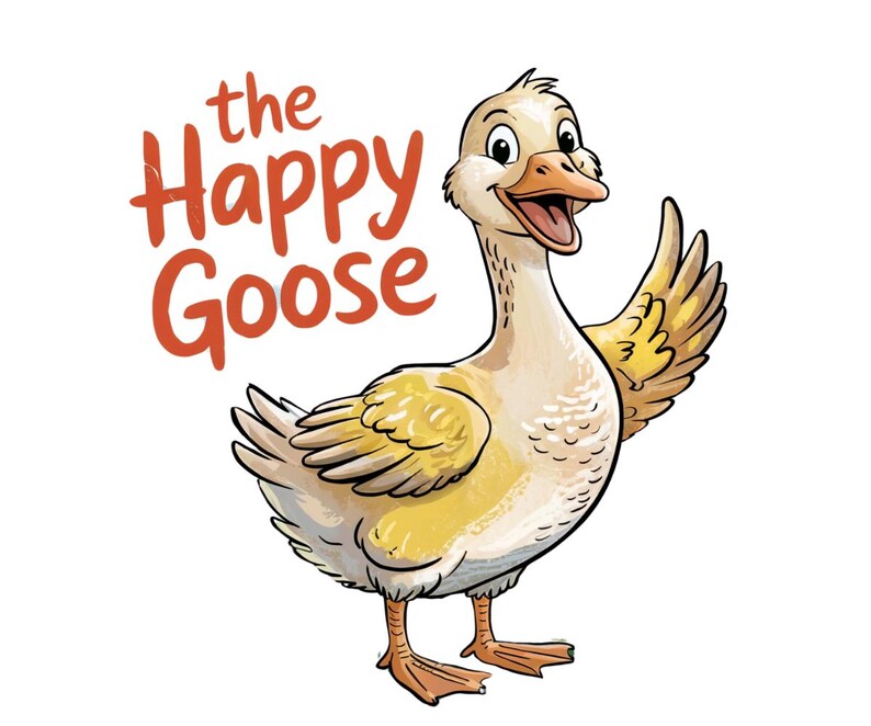 Goose Happy PNG Digital Download - Cute Goose Illustration for Crafts ...