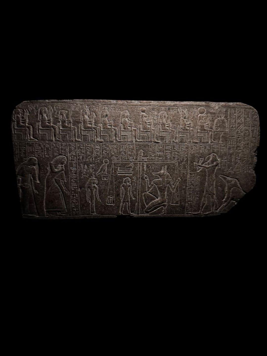 Handmade Basalt Anubis Tablet: Egyptian Judgement Day Relief, Halloween ...