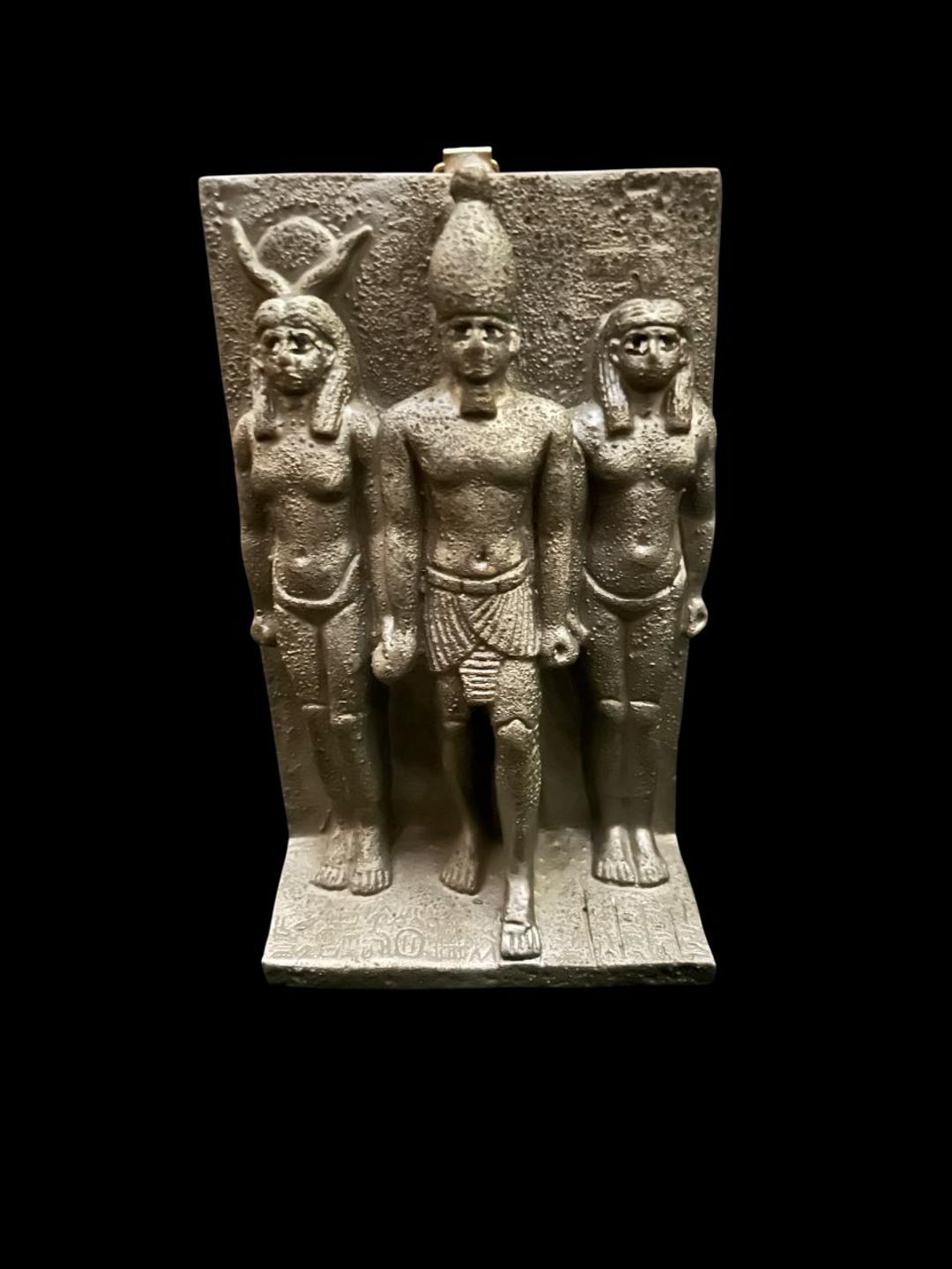 Handmade Gray Stone Menkaure Triad Statue, Egyptian Art Deco - Etsy