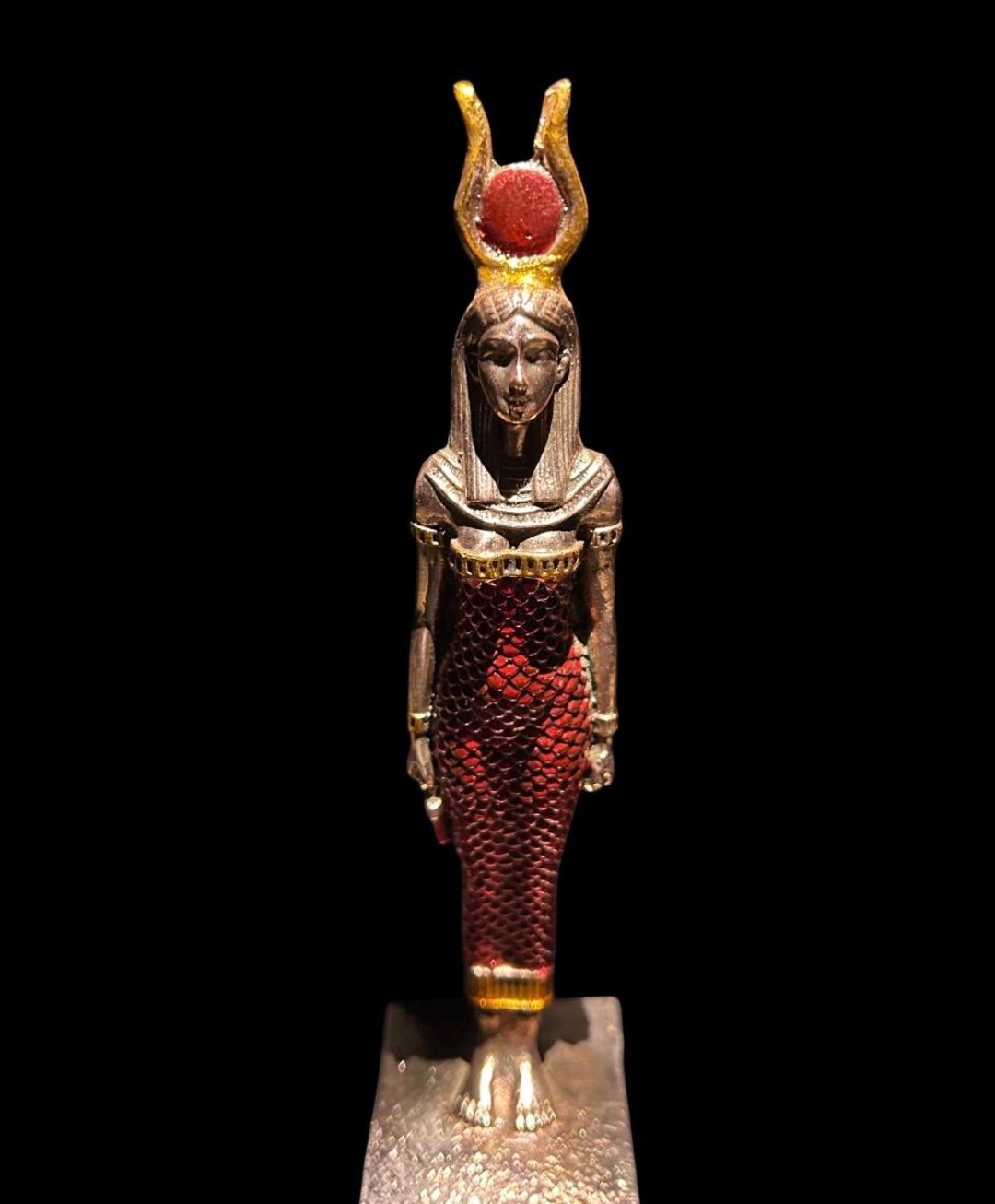 Handmade Egyptian ISIS Goddess Statue – Inlaid Copper Art Decor - Etsy
